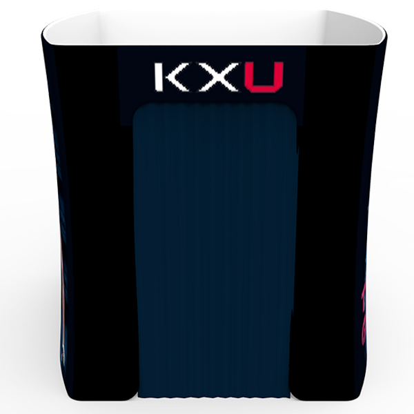 Triangular Display Rack/Podium Tower with Graphic - Exhibit Supply