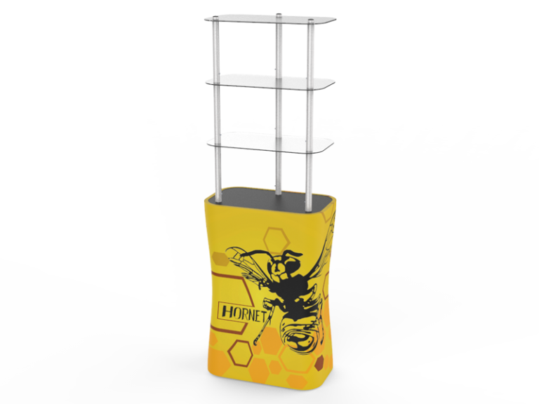 Rectangular Display Rack/Podium Tower with Graphic - Exhibit Supply