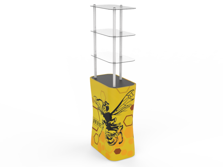Rectangular Display Rack/Podium Tower with Graphic - Exhibit Supply