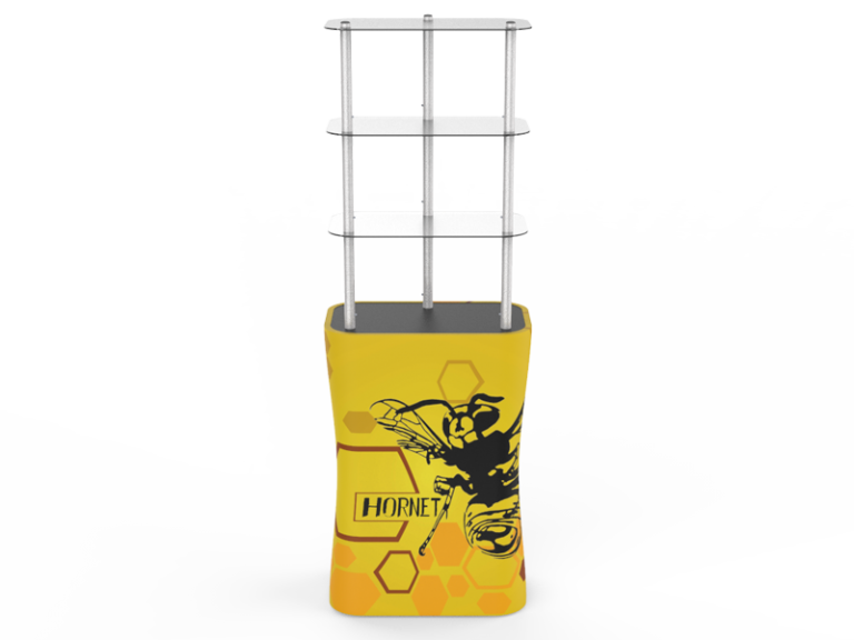 Rectangular Display Rack/Podium Tower with Graphic - Exhibit Supply