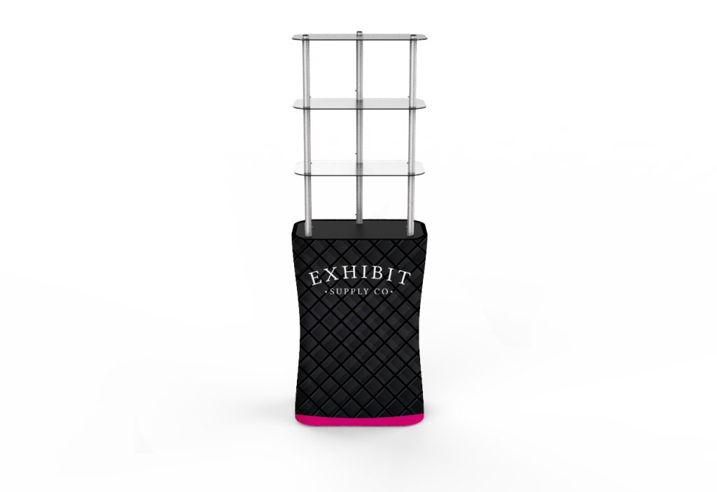 Rectangular Display Rack/Podium Tower with Graphic - Exhibit Supply