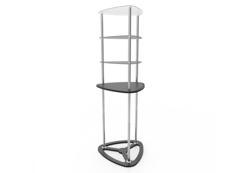Triangular Display Rack/Podium Tower with Graphic - Exhibit Supply
