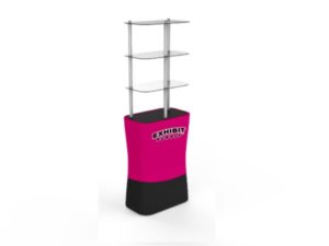 Rectangular Display Rack/Podium Tower with Graphic - Exhibit Supply